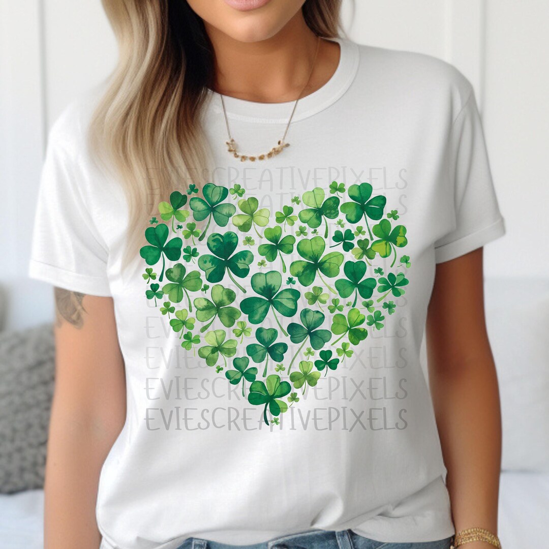 Shamrock Heart PNG: St. Patrick's Day Clover Design (digital Download ...