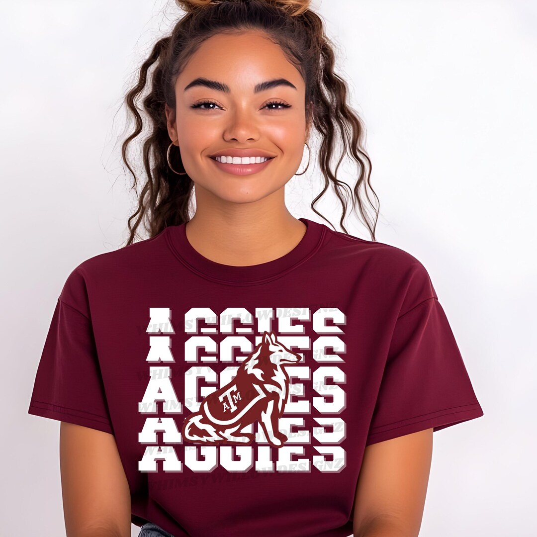 Aggie Stacked Design, Aggie Fan, Aggie PNG for T-shirts, Totes, Cups ...