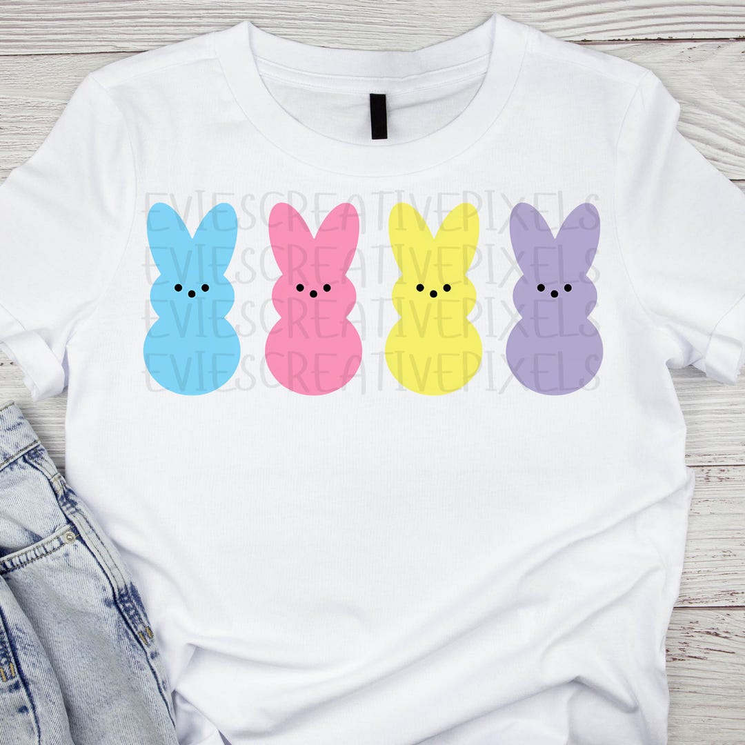 Pastel Peep Bunny PNG: Easter Clipart, Spring Sublimation (digital ...