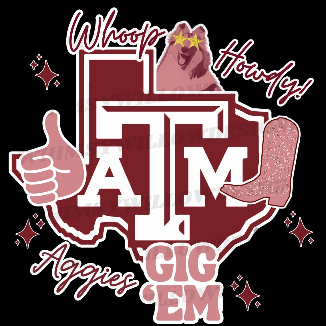 Texas A&M Aggie Spirit PNG: Gig 'em Design (digital Download) - Etsy
