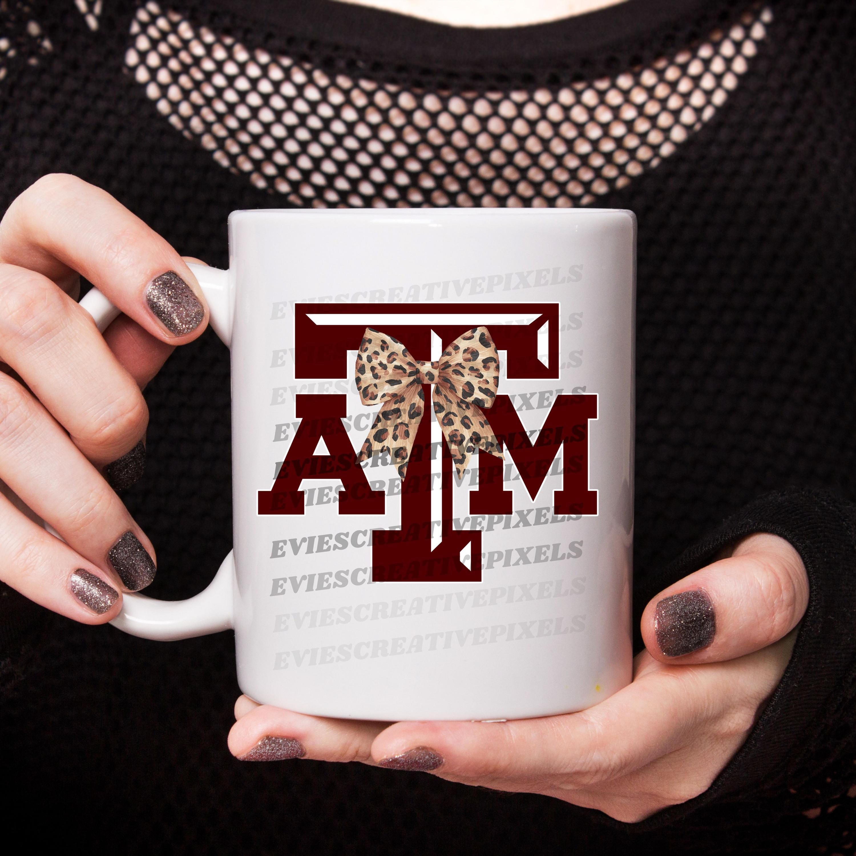 Texas A&M With Watercolor Leopard Print Bow Aggie Spirit PNG - Etsy