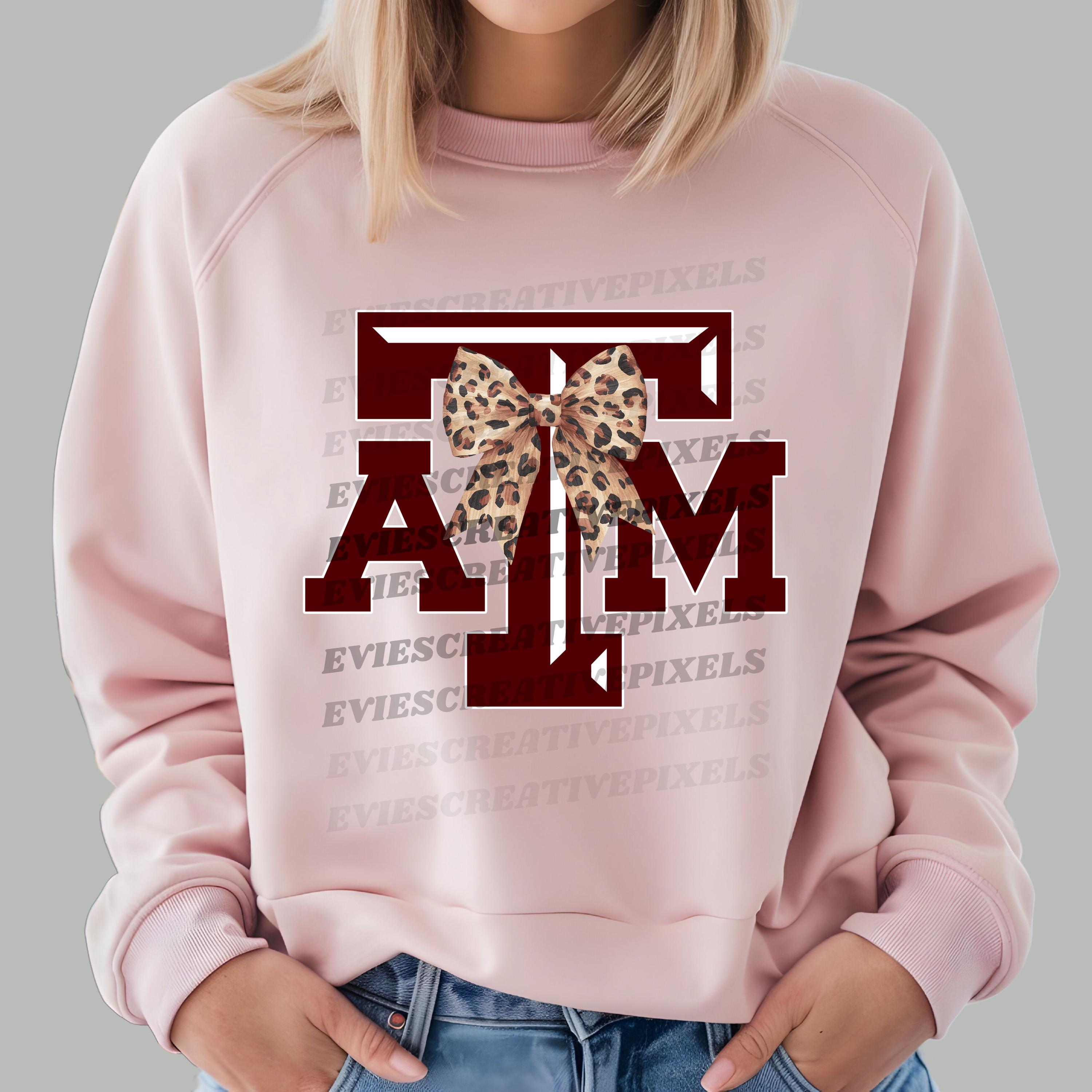 Texas A&M With Watercolor Leopard Print Bow Aggie Spirit PNG - Etsy