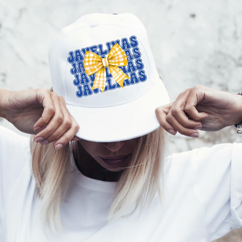 TAMUK Javelinas PNG: Yellow Plaid Bow, Cheer Spirit Design (digital ...
