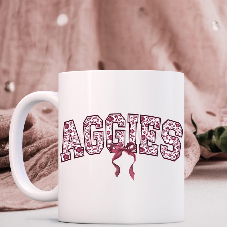 Texas A&M Univerdity Aggies Chinoiserie Floral PNG Maroon Aggie Bow PNG ...