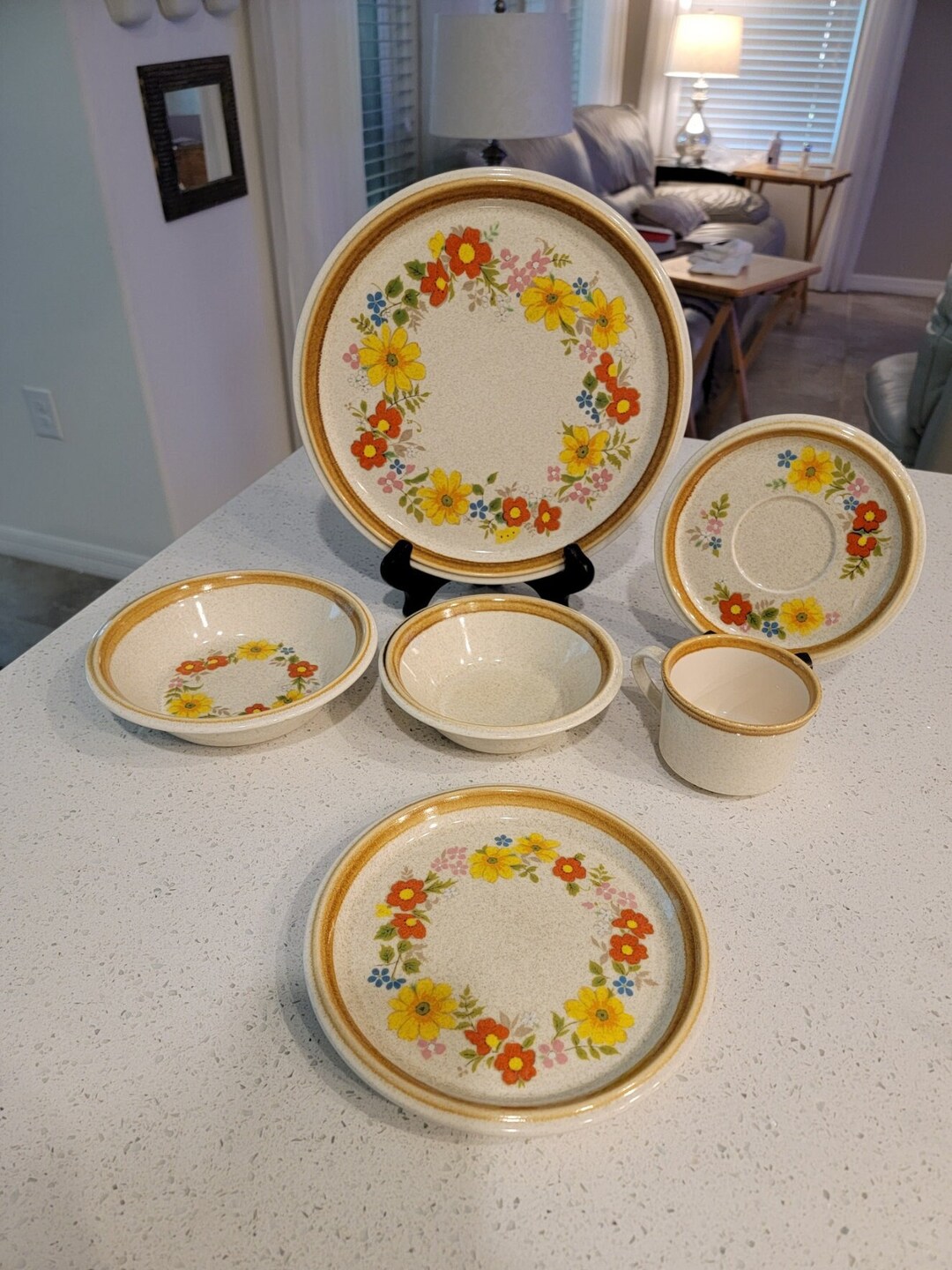 Vintage Mikasa Stone Manor Wild Meadow F5824/F5800 6 Piece Place ...