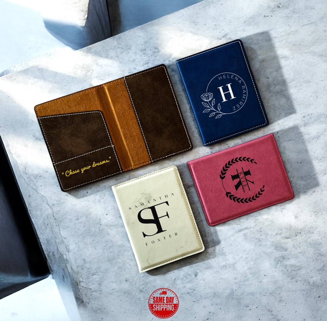 Personalized Monogram Passport Cover, Custom Engraved Passport Case ...