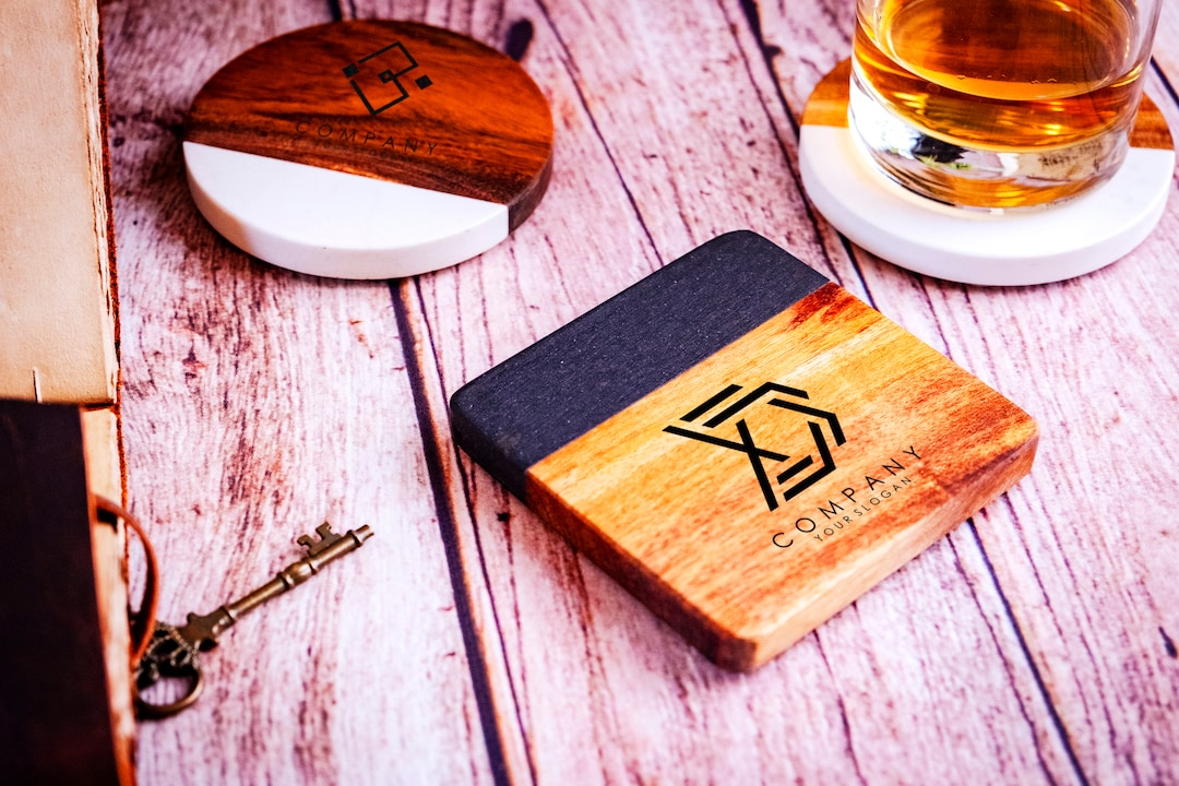 Personalized Marble and Resin Coaster, Custom Coffee Cup Coaster ...