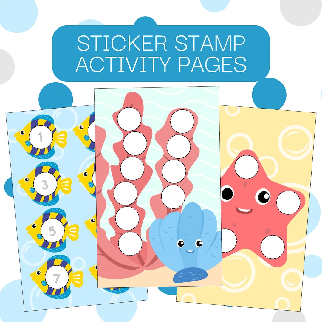 Sticker Stamp Activity Pages: Ocean - Etsy