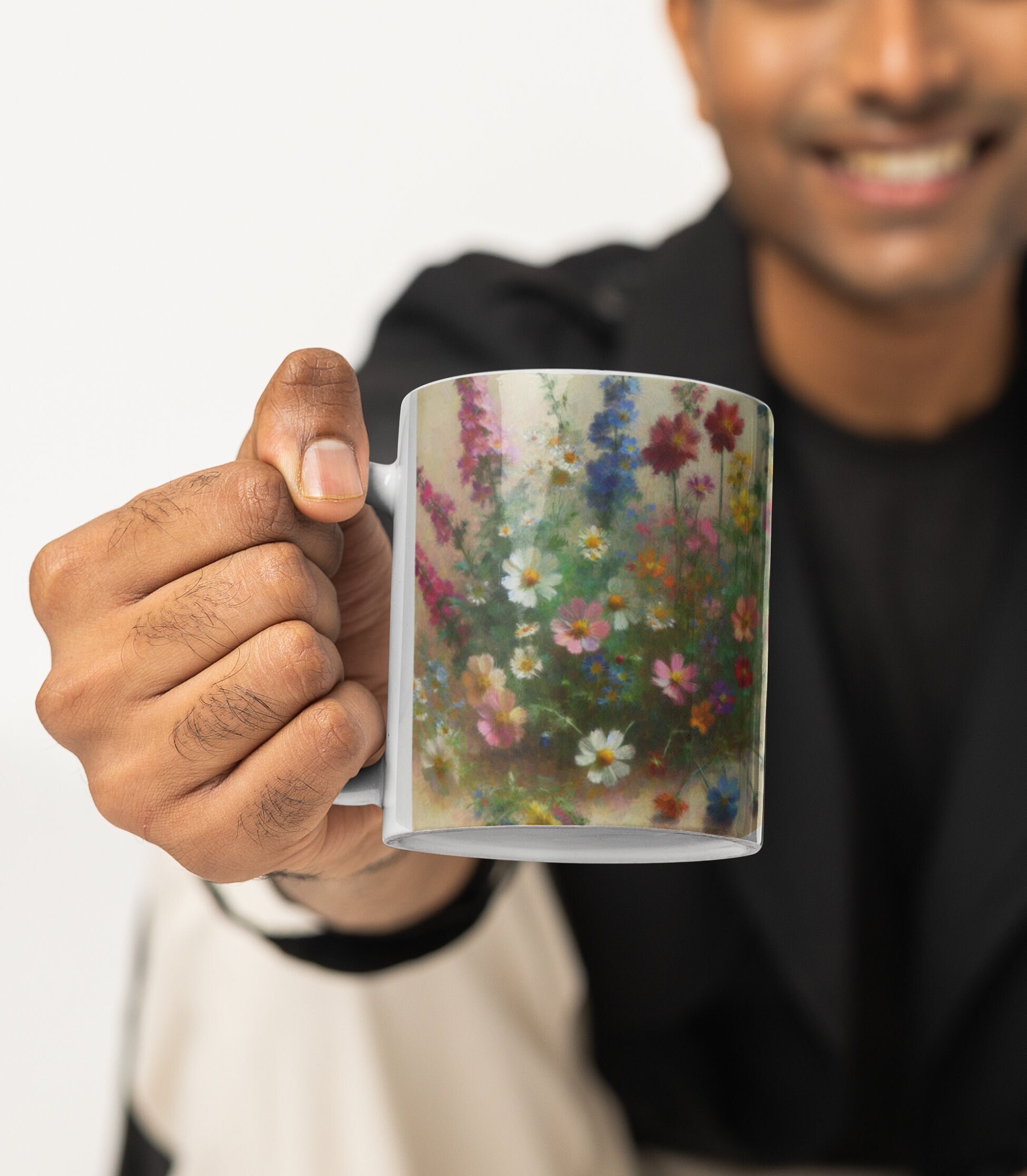 Cute Flower Coffee Mug, Birth Flower Tumbler, Nature Lover Mug, Vintage ...