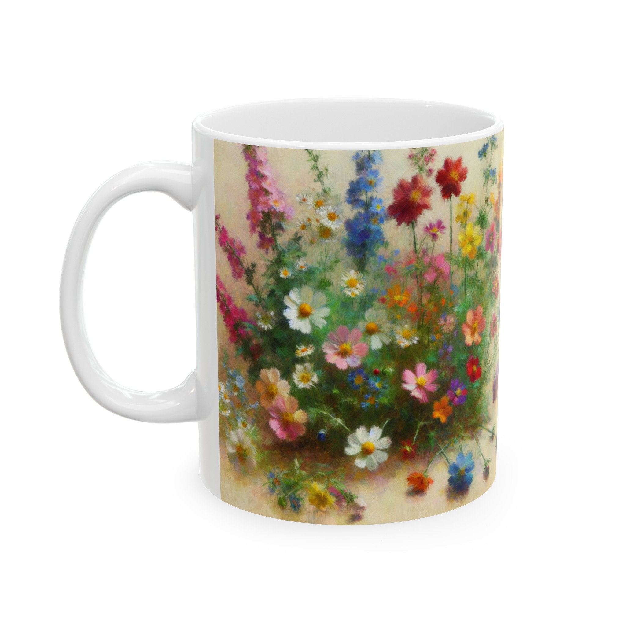 Cute Flower Coffee Mug, Birth Flower Tumbler, Nature Lover Mug, Vintage ...