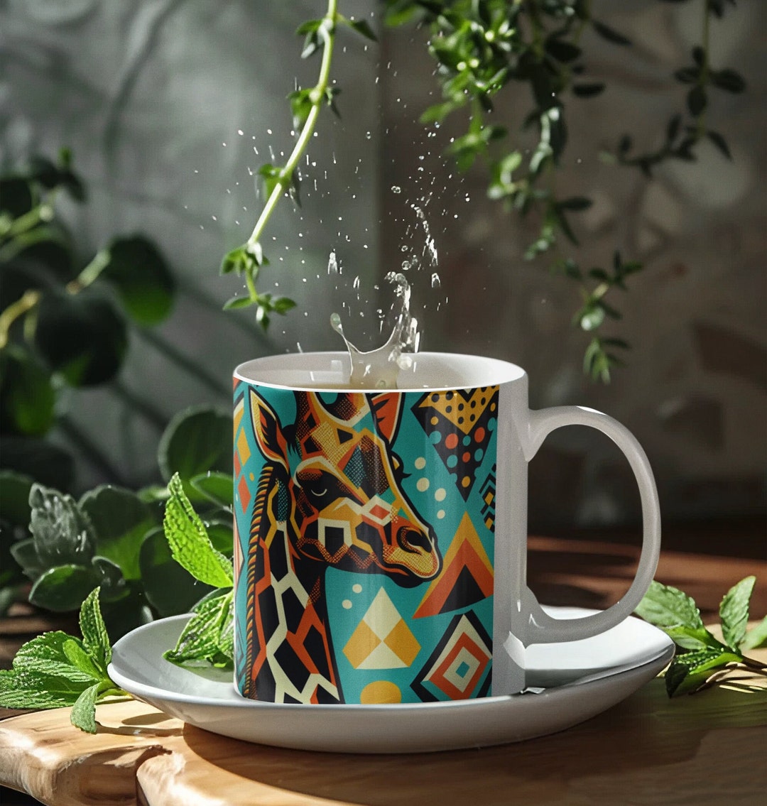 Giraffe Design Coffee Mug, Giraffe Coffee Mug, Giraffe Lover Gift ...
