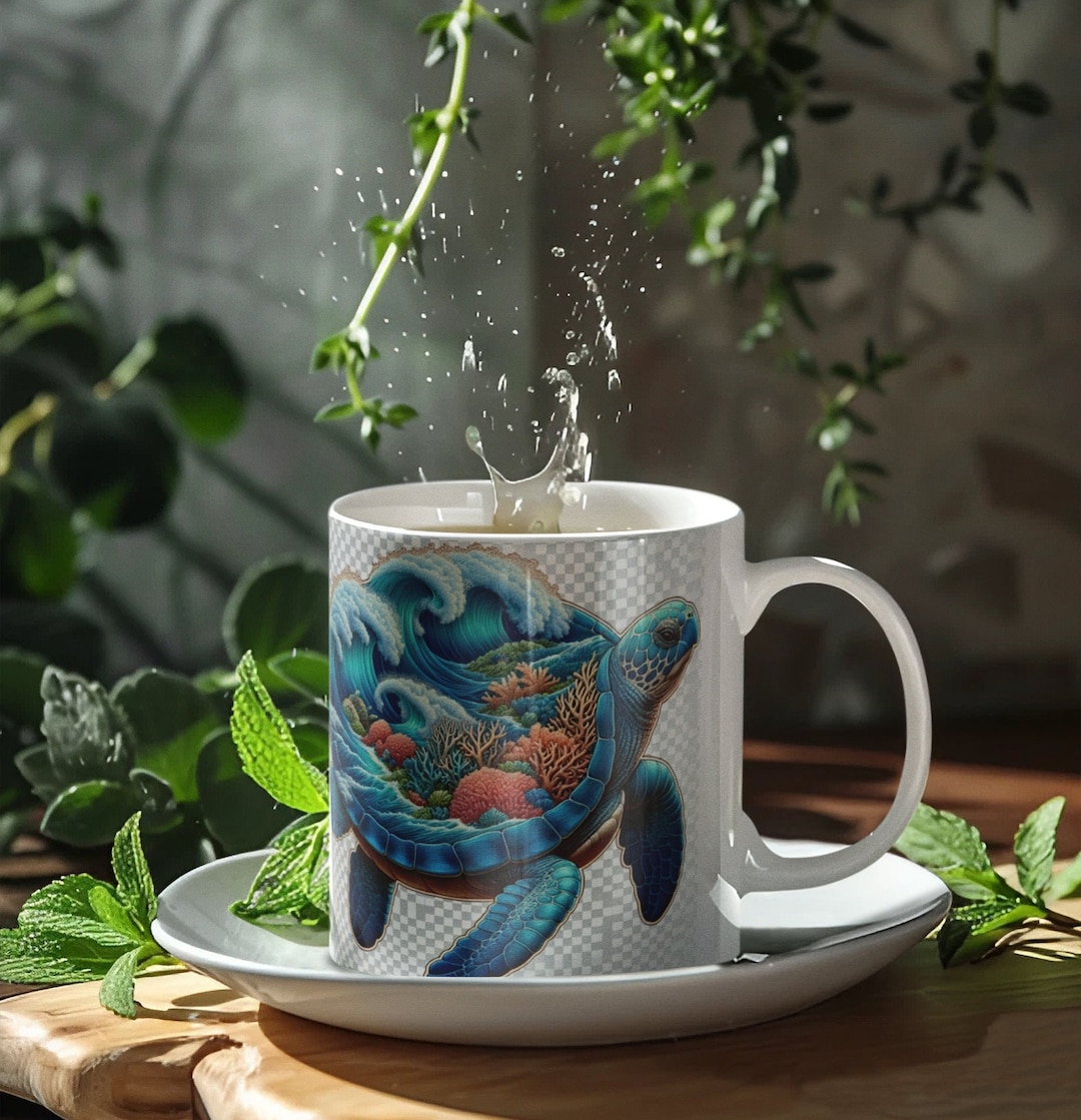 3D Sea Turtle Mug, Turtle Lovers Mug, 3d Mug Design, Sea Life Mug ...