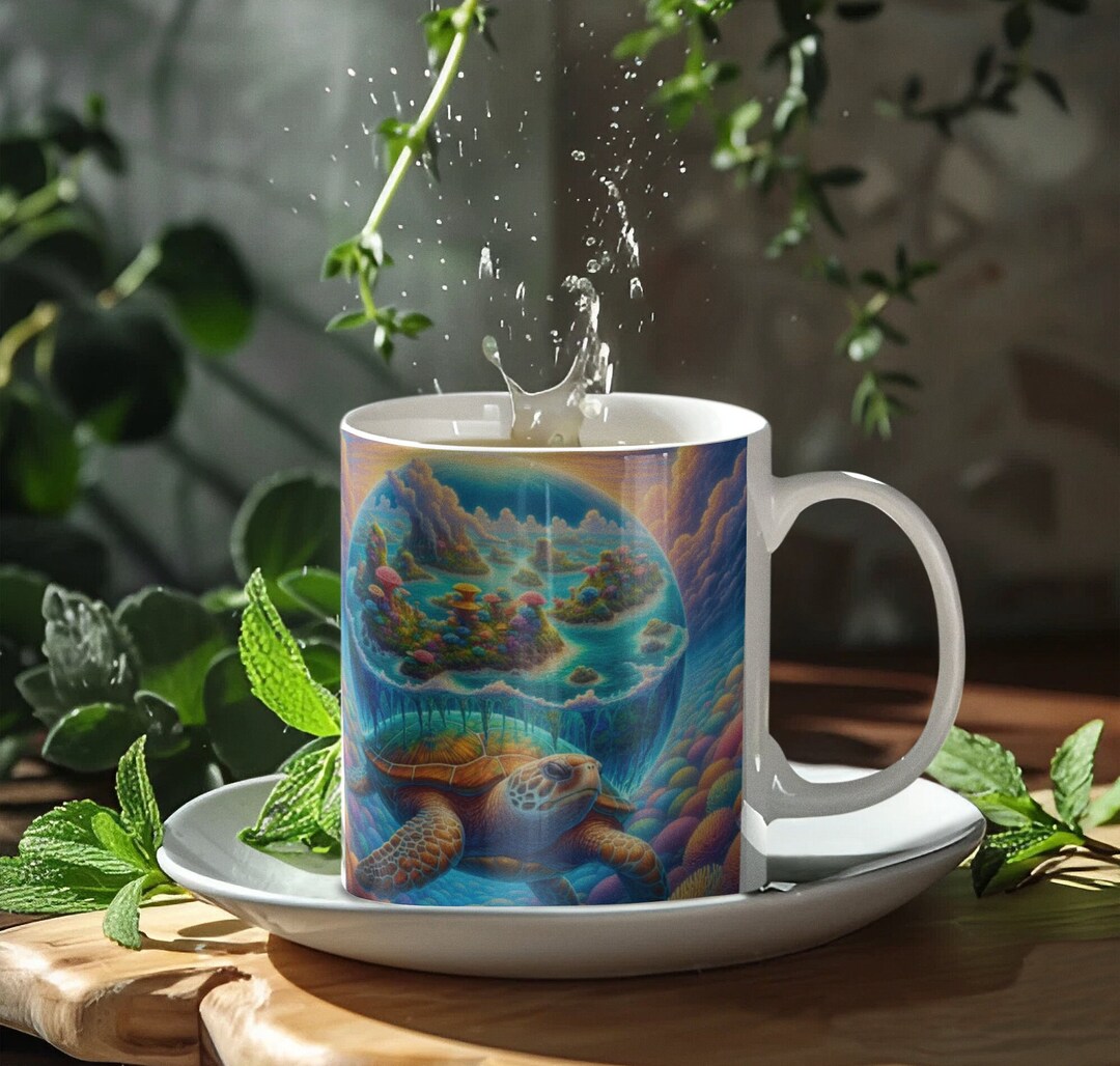 3D Sea Turtle Mug, Turtle Lovers Mug, 3d Mug Design, Cute Tea Mug, Tea ...
