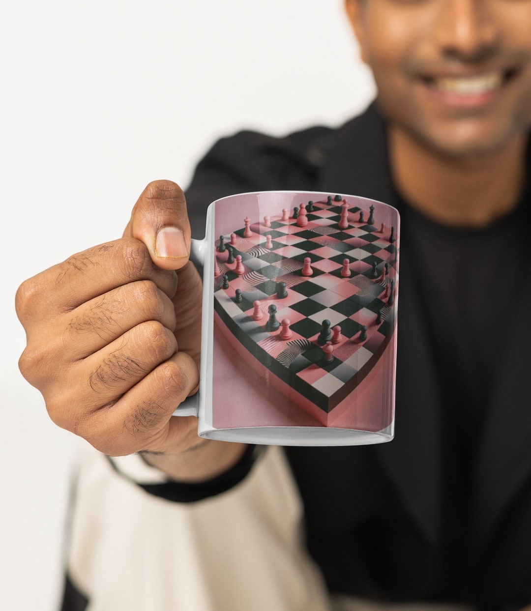 New Trendy Chess Design Coffee Mug, Coffee Cup With Lid, 3d Mug Design ...