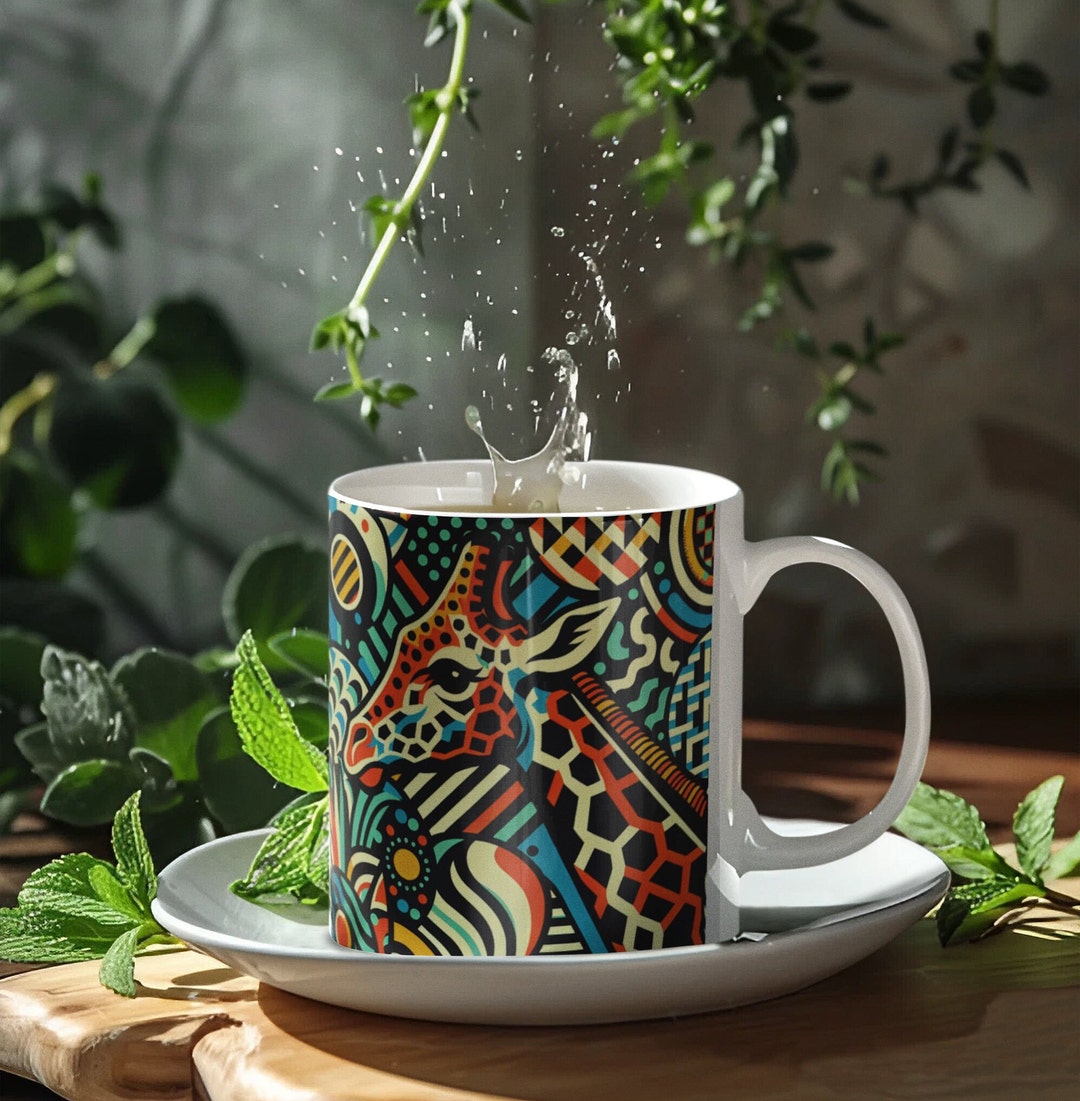 Giraffe Design Coffee Mug, Giraffe Coffee Mug, Painting From Photo ...