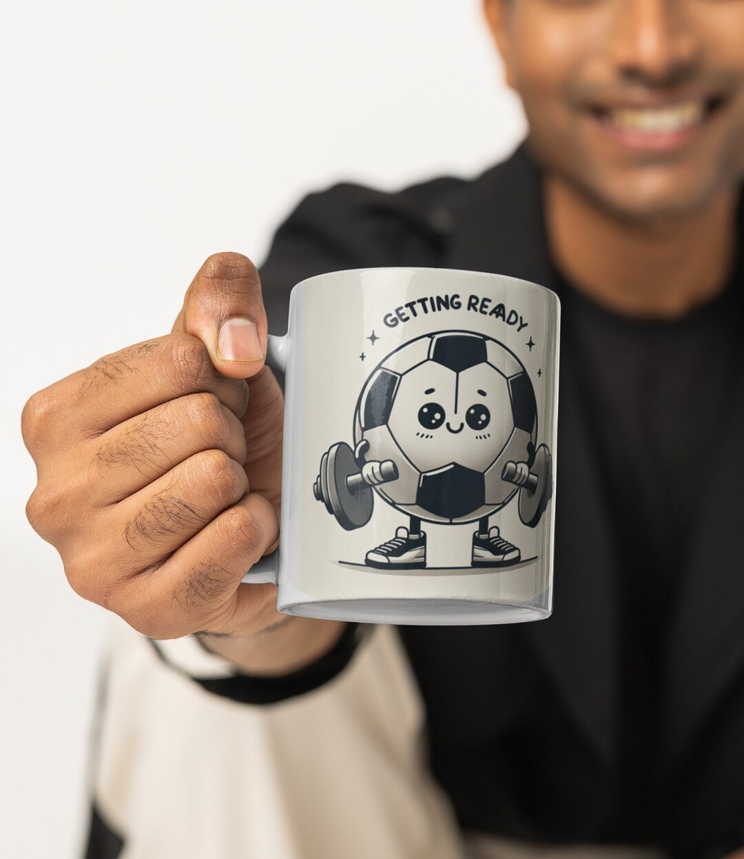 Getting Ready Emoji Coffee Mug, Painting From Photo, Gift for Her, Cute ...