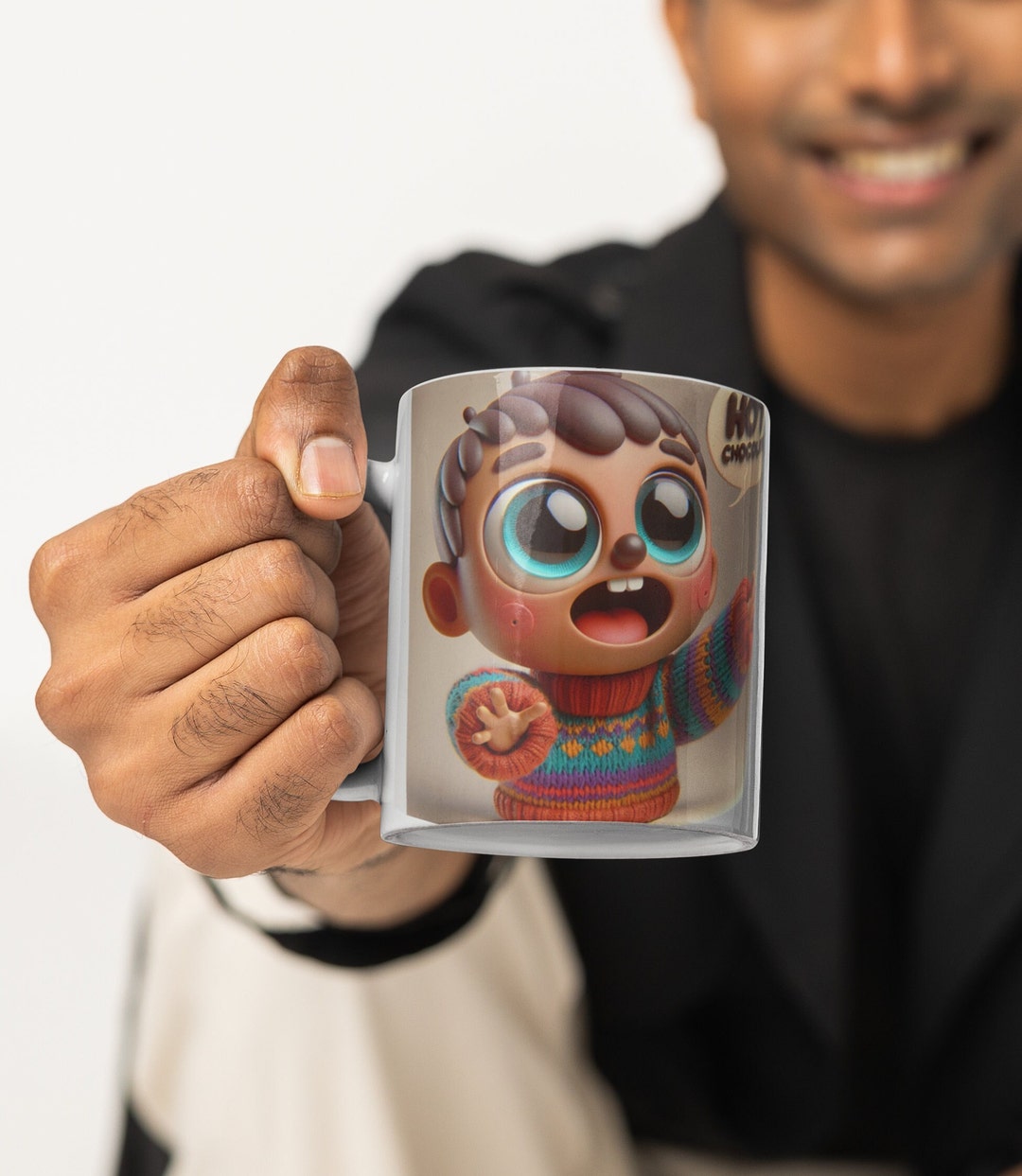 Not Chocolate Boy Mug, Personal Mug, Painting From Photo, Funny Mugs ...