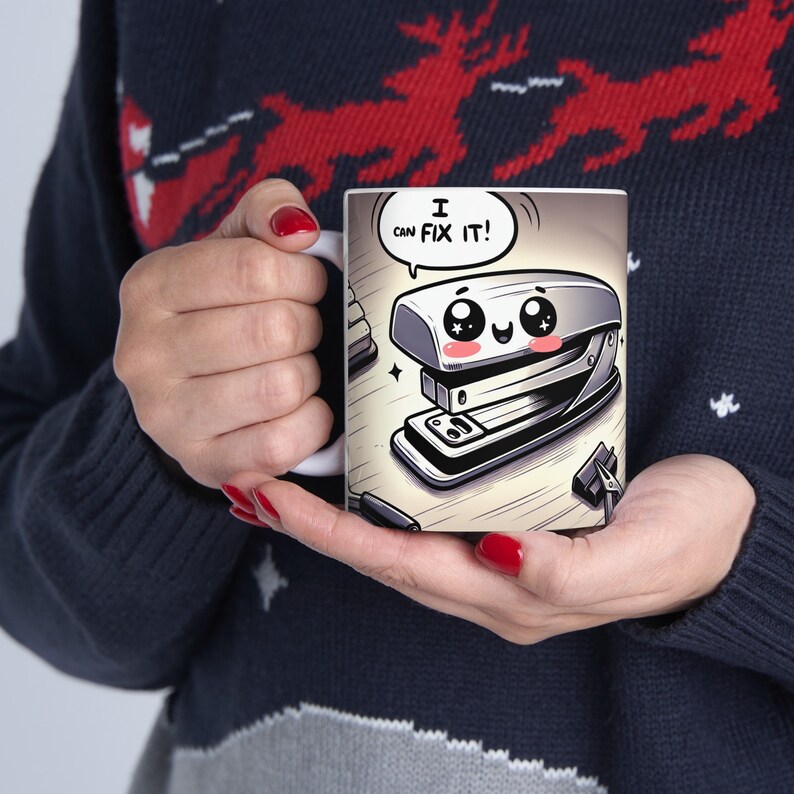 I Can Fix IT Mug, Stapler Emoji Mug, Aiart Coffee Mug, Cute Emoji Mug ...
