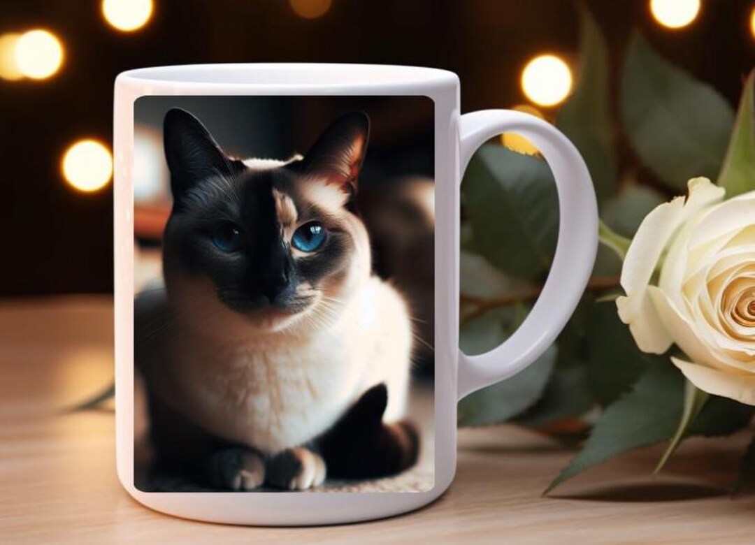 Adorable Blue Eyes Cat Coffee Mug, Cat Present Mug, Gifts for Cat ...
