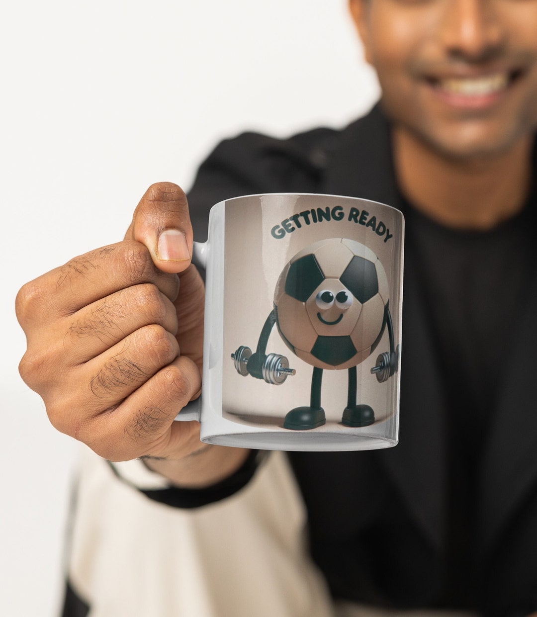 Getting Ready Emoji Coffee Mug, Birthday Football Lover Mug, Gym Lover ...