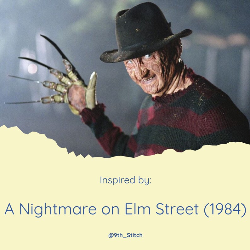 PDF Pattern Freddy Krueger Sweater Cross Stitch, A Nightmare on Elm ...