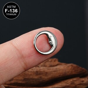 16G Titanium Moon Septum Ring/helix Hoop/tragus Hoop/rook Hoop/1pcs ...