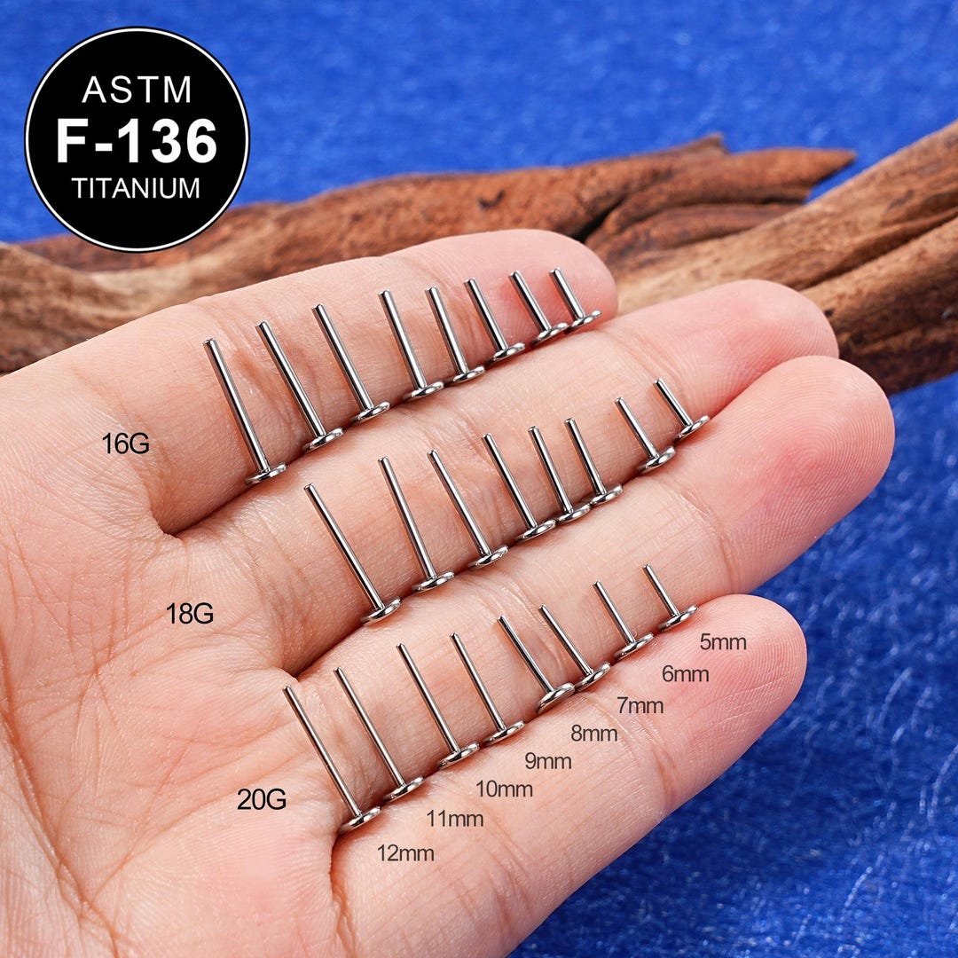 16/18/20G Titanium THREADLESS Replacement Post/threadless Post/push Pin ...