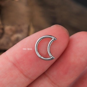 16G TITANIUM Moon Daith Ring/cartilage Earring/rook Earring/daith ...