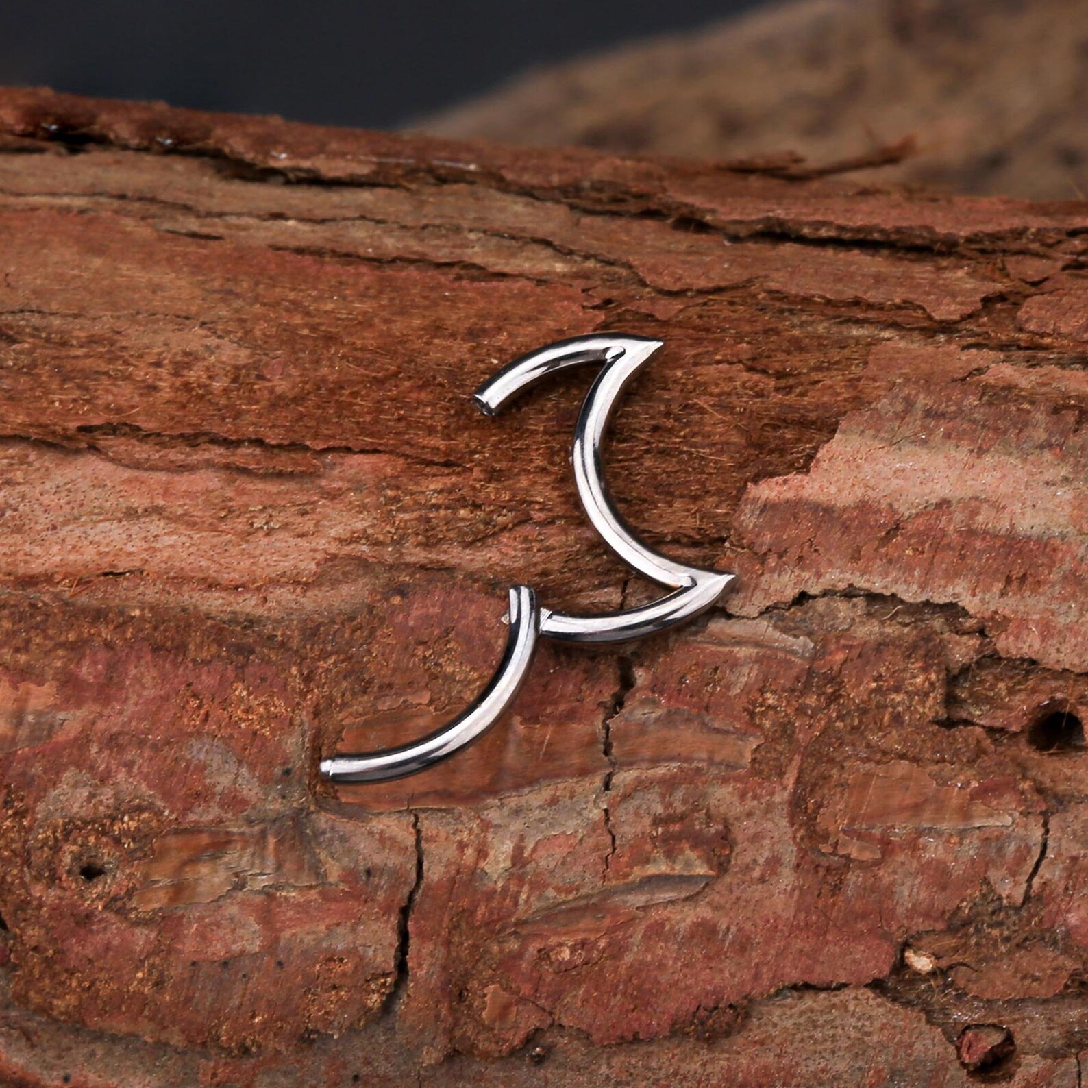 16G TITANIUM Moon Daith Ring/cartilage Earring/rook Earring/daith ...