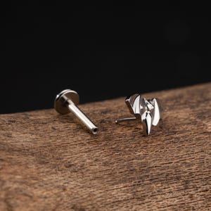 16G Titanium Threadless Bat Cartilage Stud/conch Stud/tragus Stud/flat Back Earring/labret Stud ...