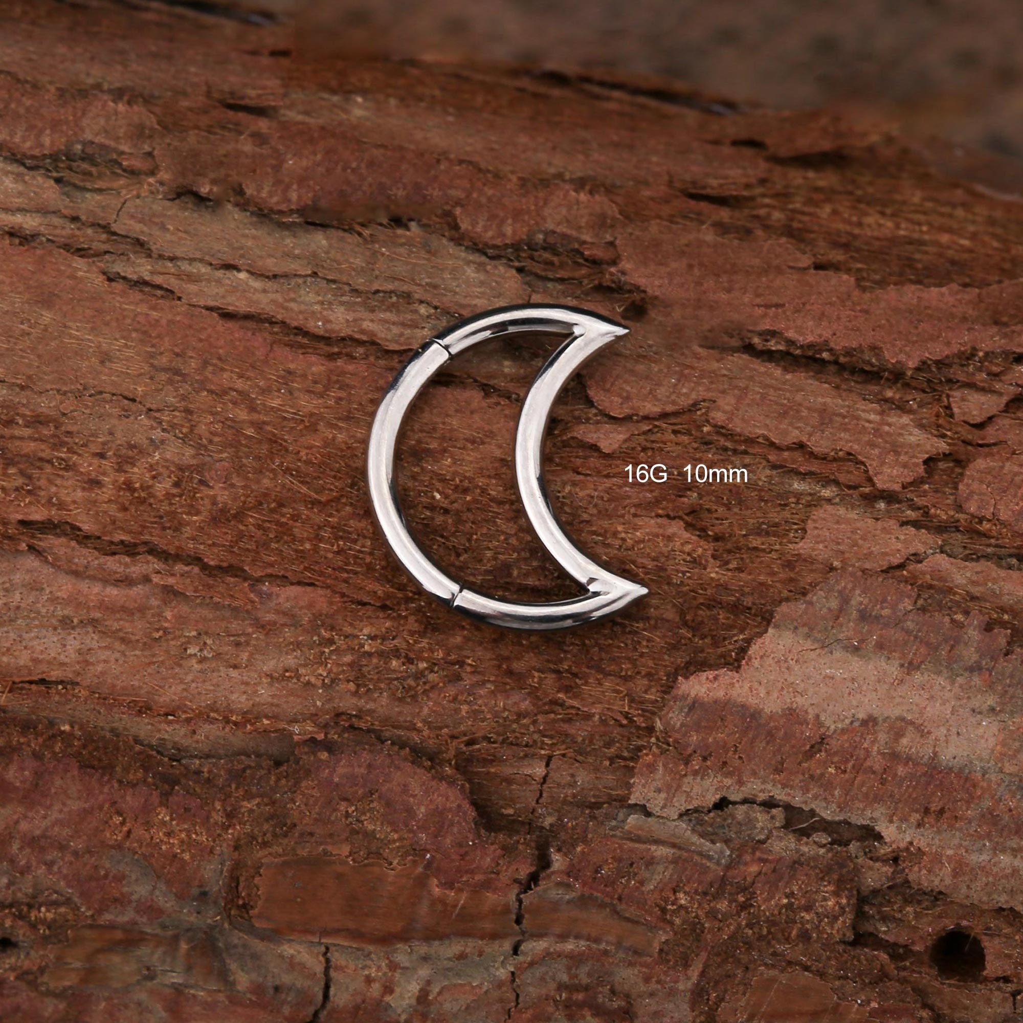 16G TITANIUM Moon Daith Ring/cartilage Earring/rook Earring/daith ...