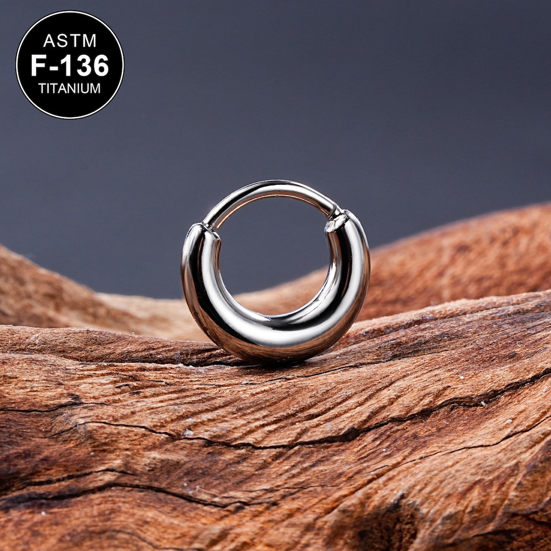 16G Titanium Chunky Septum Ring/hinged Septum Clicker/thick Septum ...