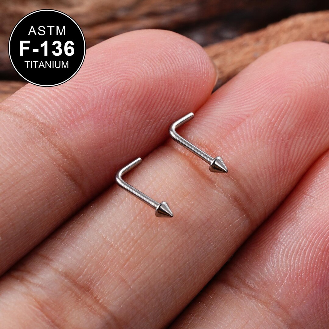 20G Titanium Spike L Shape Nose Ring/nose Stud/tiny Nose Stud/nose Ring ...