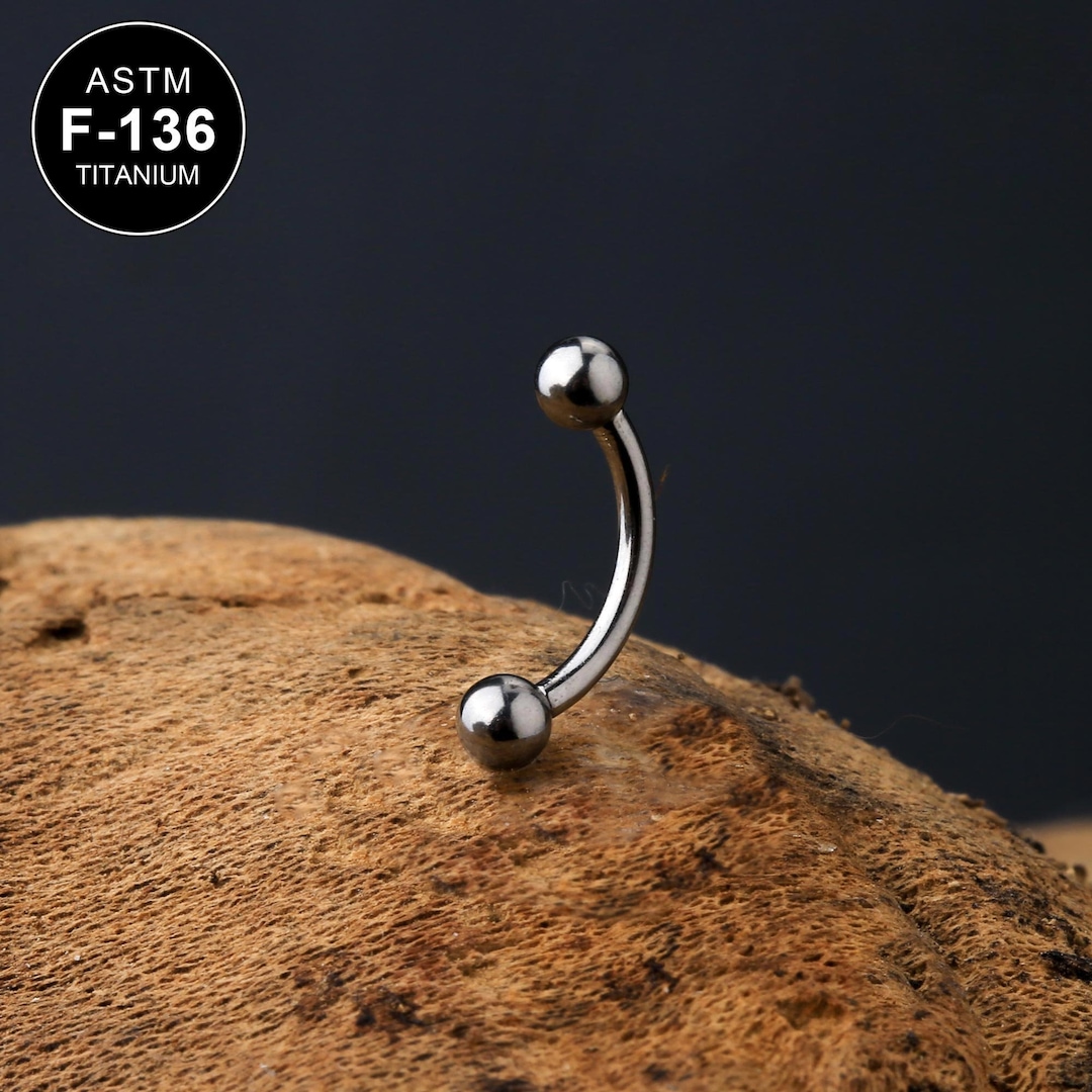 16G TITANIUM Curved Barbell/cartilage Earring/minimalist Earring/rook ...