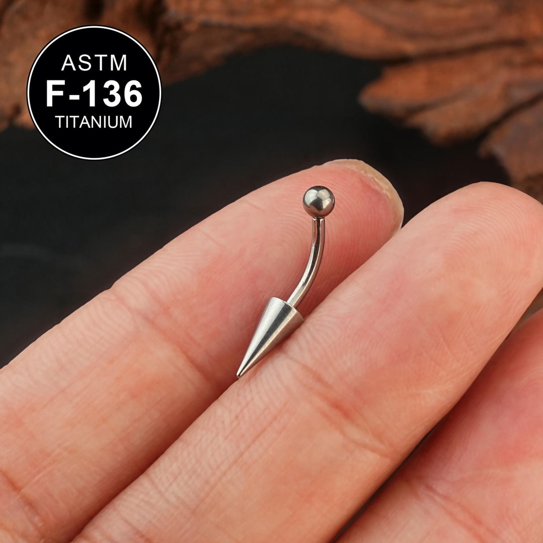 16G TITANIUM Long Spike Curved Barbell/minimalist Earring/rook Earring ...