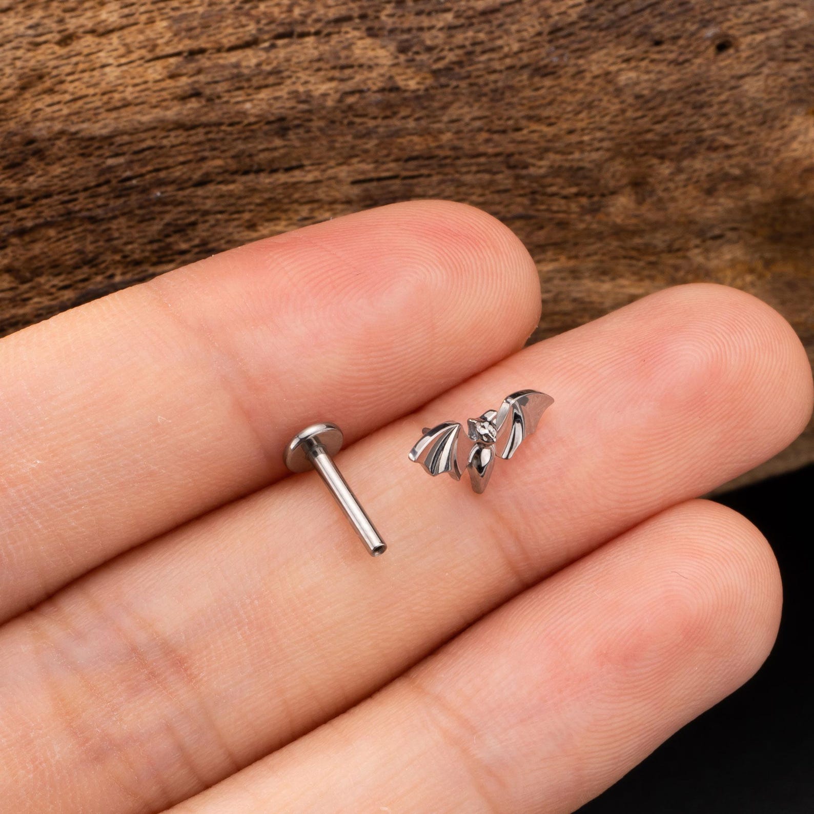 16G Titanium Threadless Bat Cartilage Stud/conch Stud/tragus Stud/flat ...