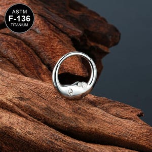 16G Titanium Moon Septum Ring/helix Hoop/tragus Hoop/rook Hoop/1pcs ...
