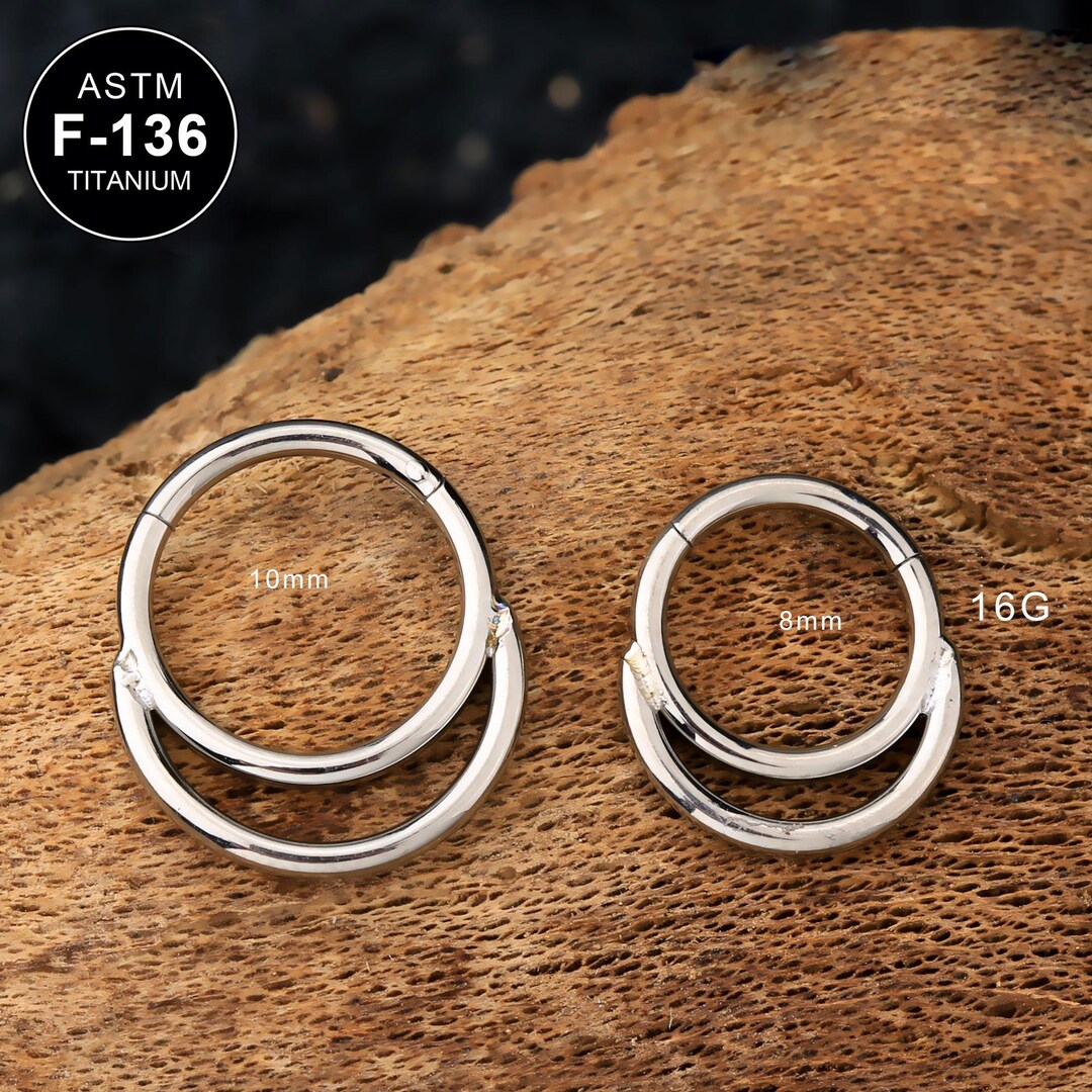 16G Titanium Double Hoop Septum Ring/helix Hoop/tragus Hoop/rook Hoop ...