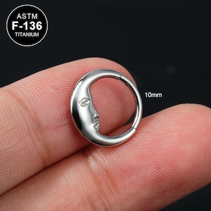 16G Titanium Moon Septum Ring/helix Hoop/tragus Hoop/rook Hoop/1pcs ...