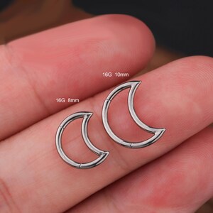 16G TITANIUM Moon Daith Ring/cartilage Earring/rook Earring/daith ...