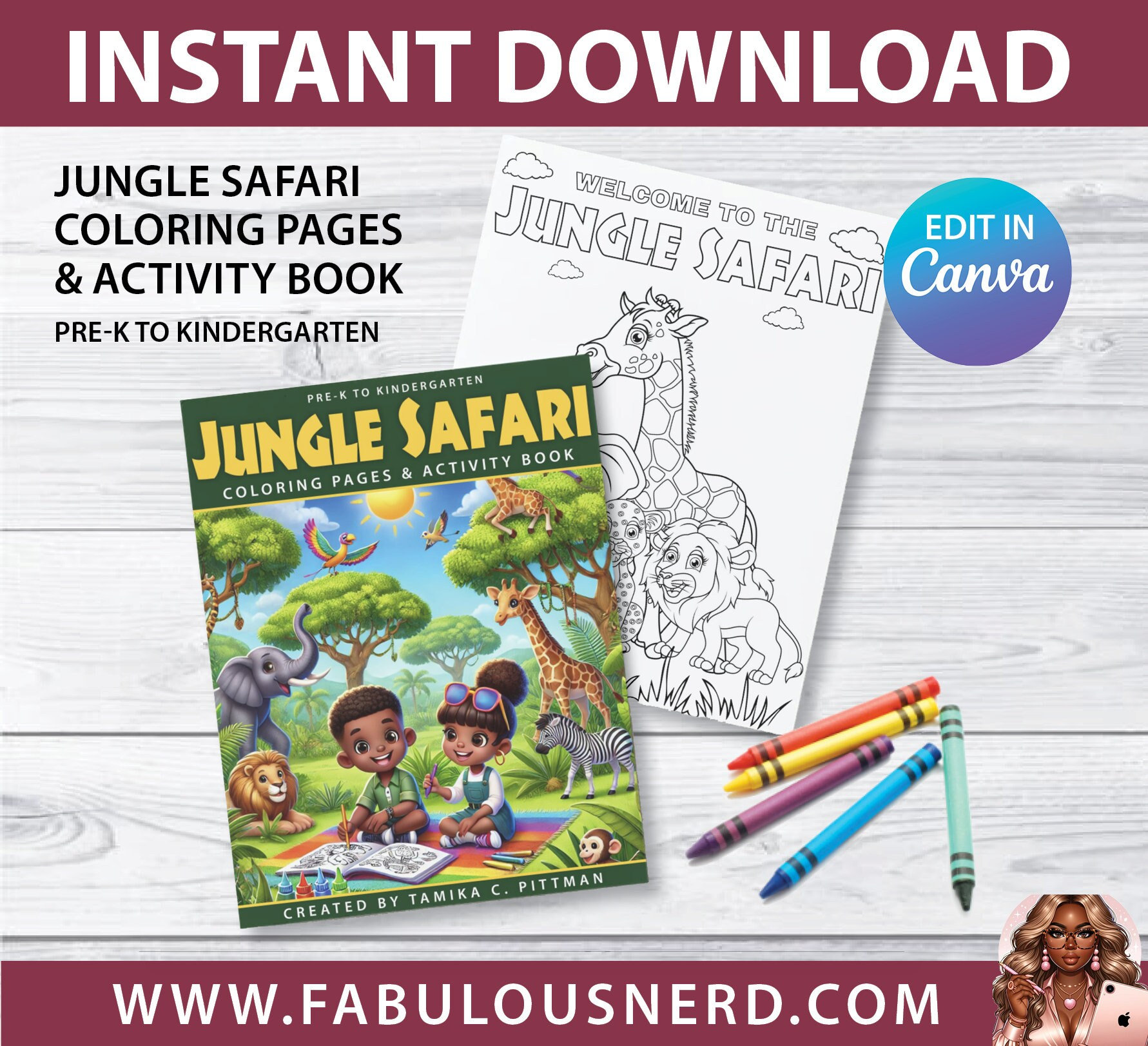 Jungle Safari Coloring Pages Acitivity Book pre-k to Kindergarten - Etsy