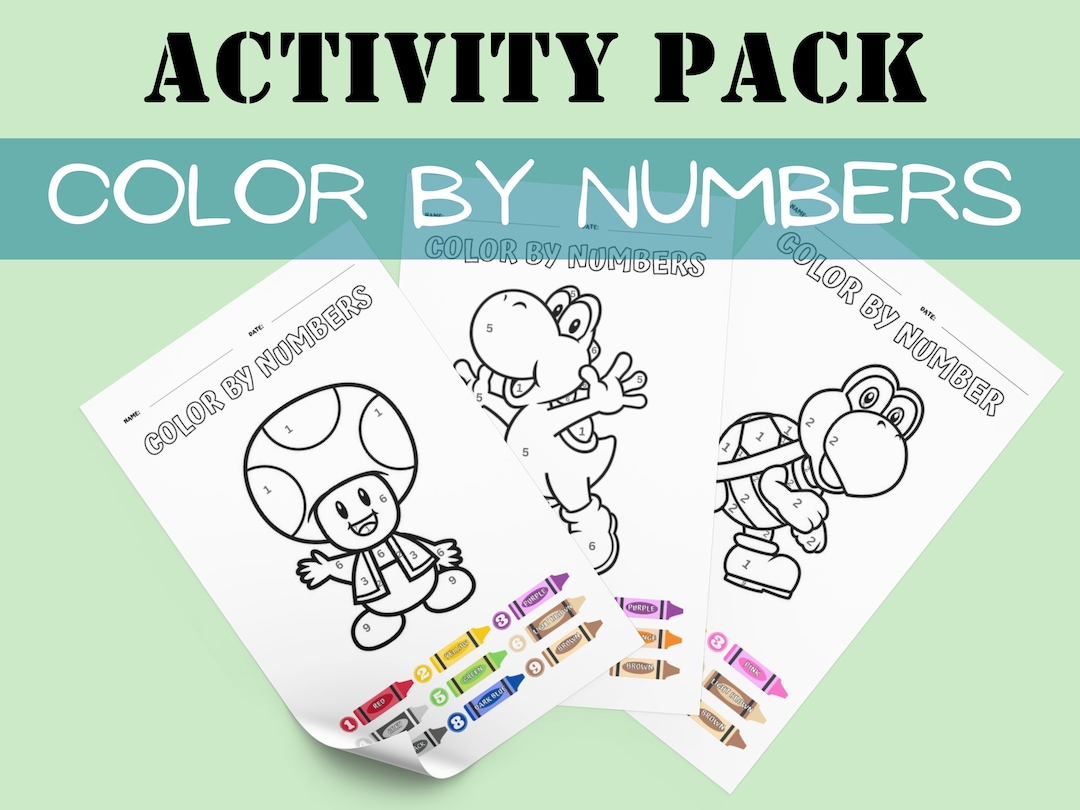 Color by Numbers With Mario Bros! - Etsy