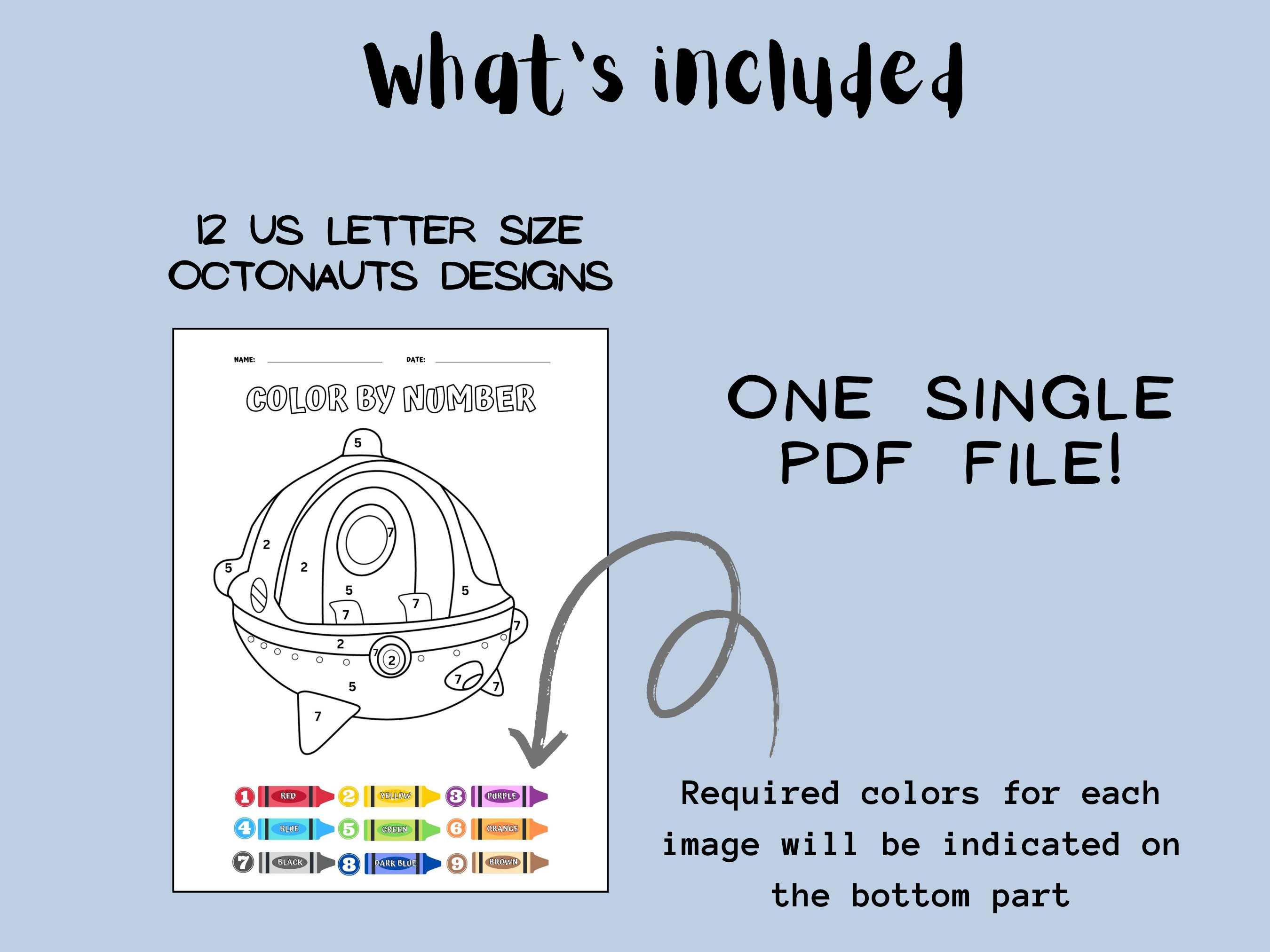 Color by Numbers With the Octonauts - Etsy