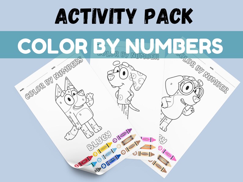 Color by Numbers With Bluey Kids! - Etsy