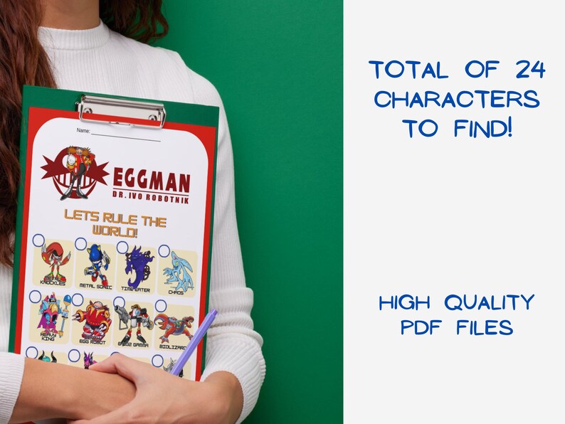 Sonic Vs Eggman Scavenger Hunt Activity Pack - Etsy