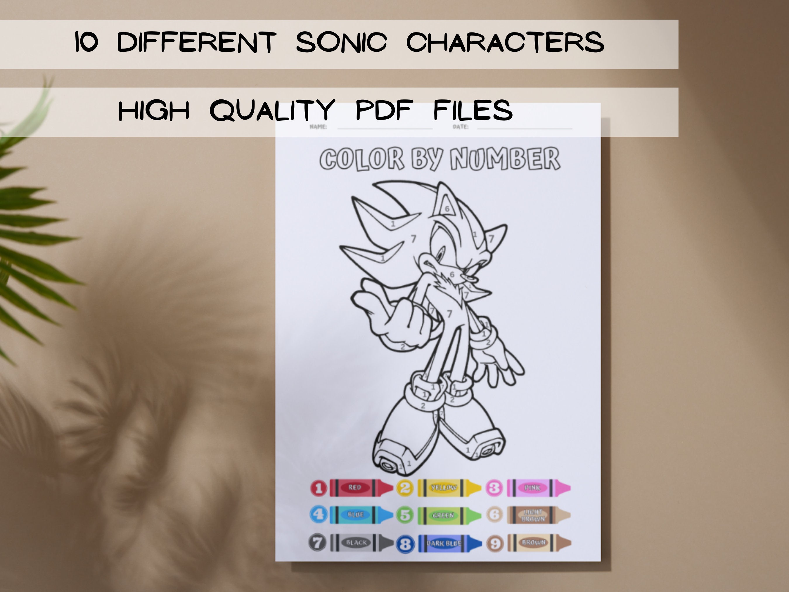 Color by Numbers With Sonic and His Friends - Etsy