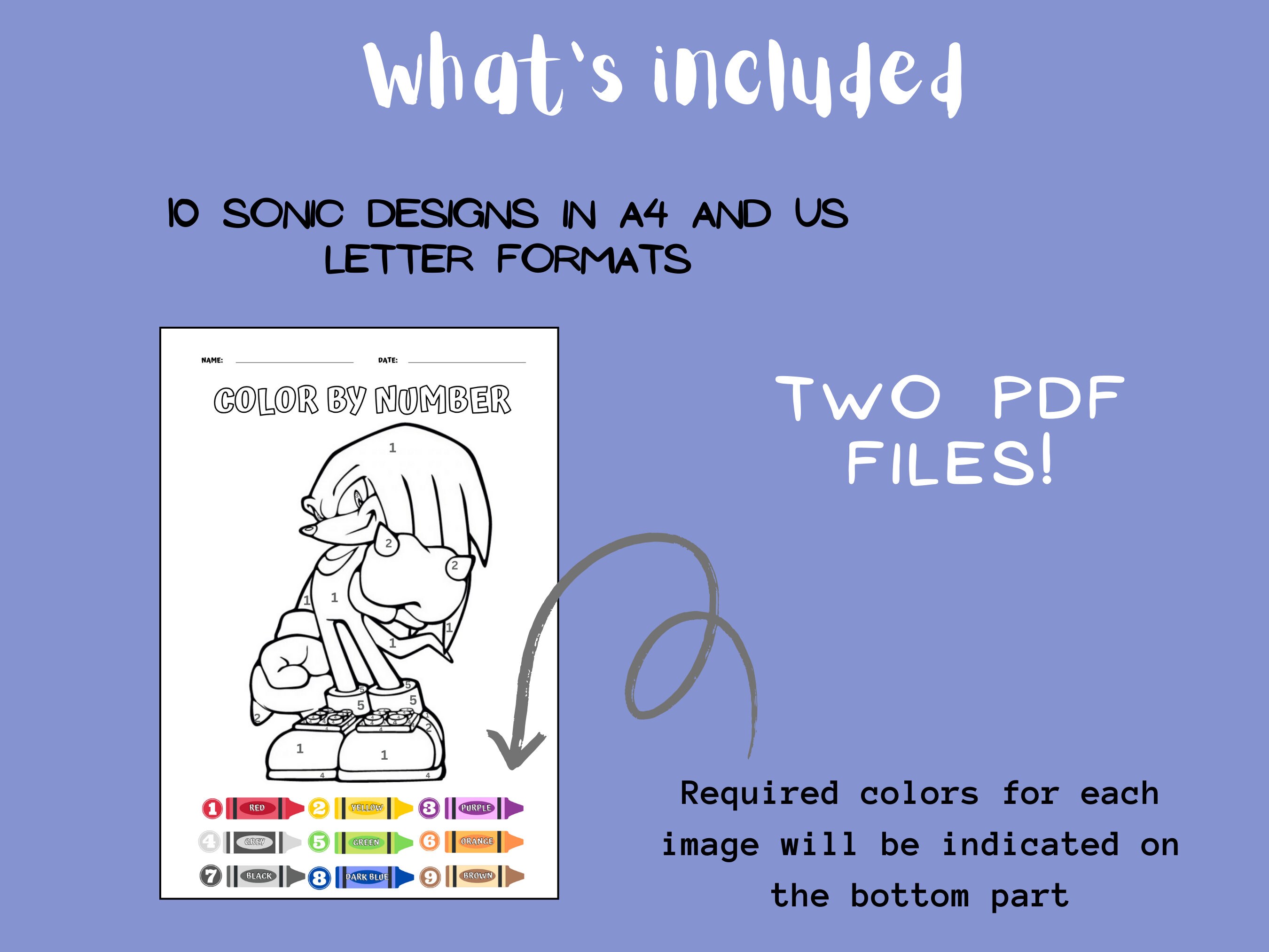 Color by Numbers With Sonic and His Friends - Etsy