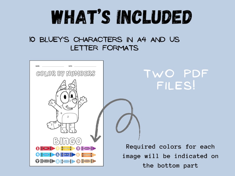 Color by Numbers With Bluey Kids! - Etsy