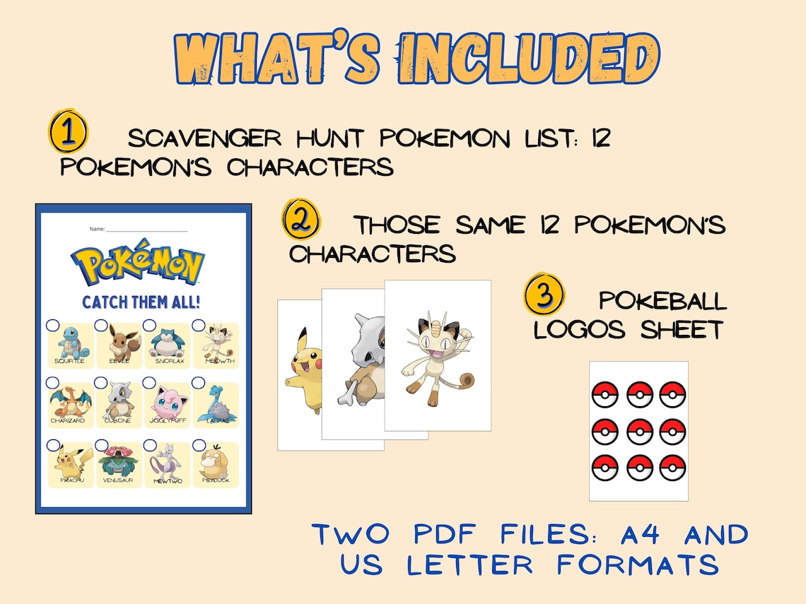 Pokemon Scavenger Hunt Activity Pack - Etsy