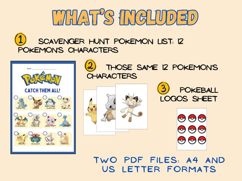 Pokemon Scavenger Hunt Activity Pack - Etsy